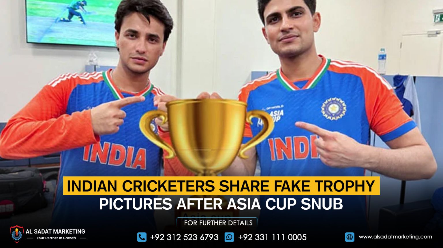 Indian Cricketers Share Fake Trophy Pictures After Asia Cup Snub - Al ...